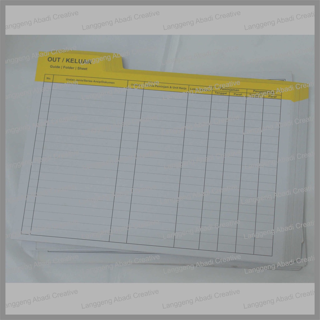 Jual Guide arsip sekat arsip out / tunjuk silang Dokumen Peralatan ...
