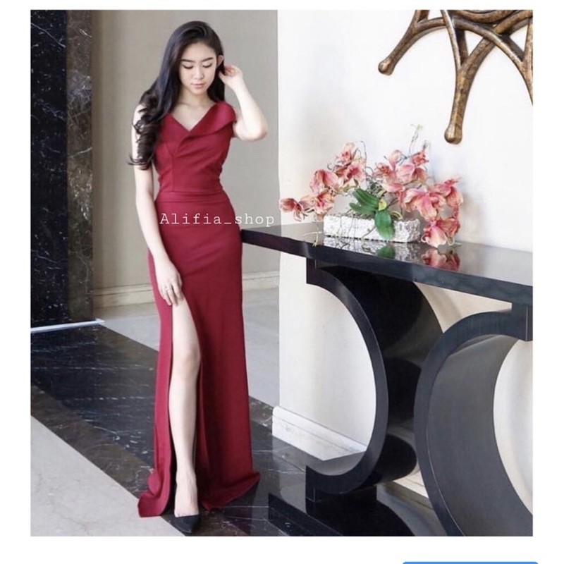 Jual longdress maroon | Shopee Indonesia