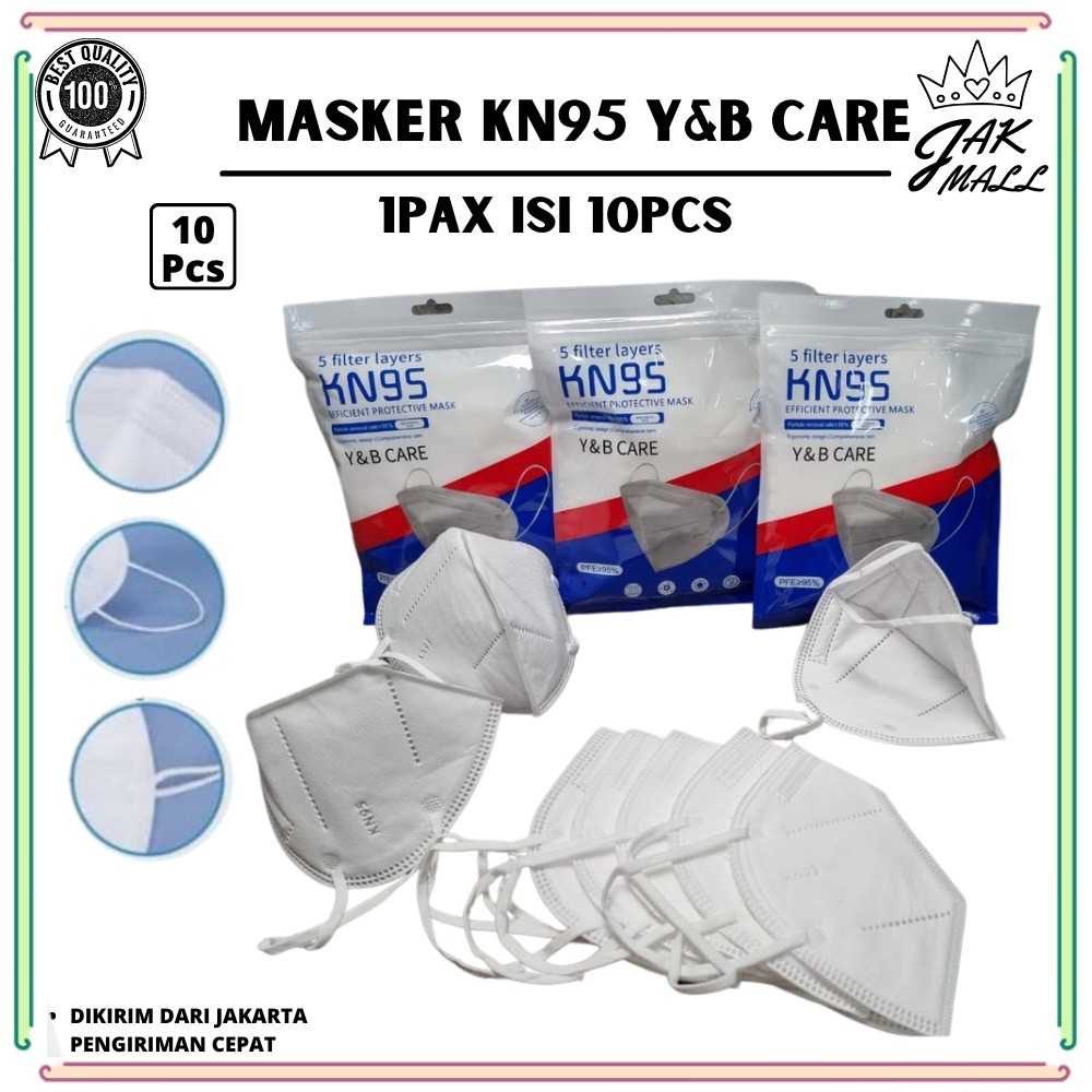 Jual Masker KN95 Y&B Care Earloop Isi 10 Pcs Ergonomic Design JM ...