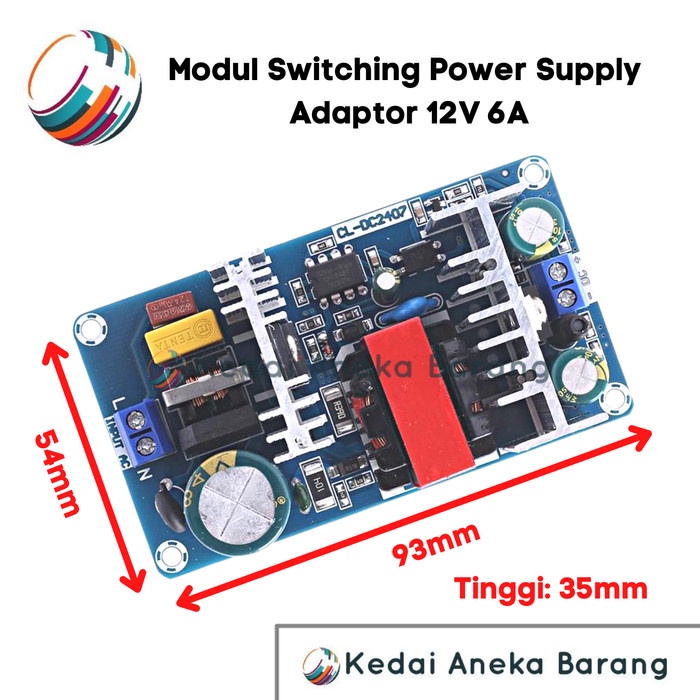 Jual Module Modul Switching Power Supply SMPS PSU 12V 6A AC-DC AC - DC Adaptor Adapter PCB Board ...