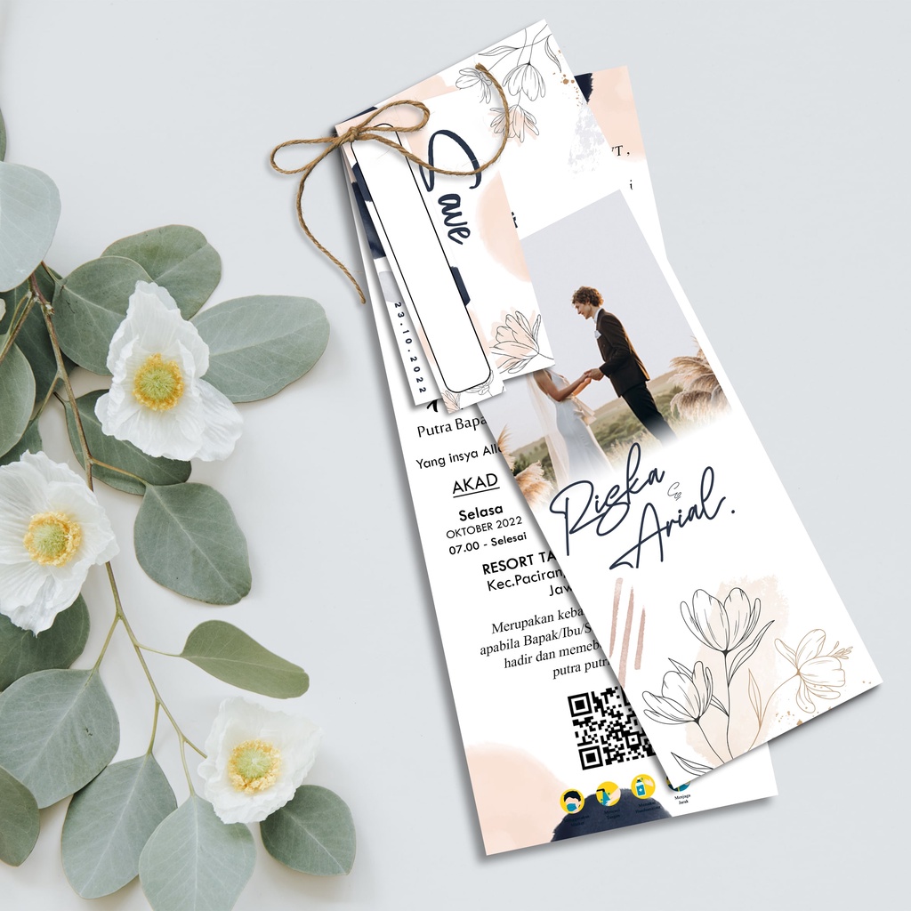 Jual Undangan Pernikahan Nikah Simple Aesthetic Rustic Rustik,Undangan ...