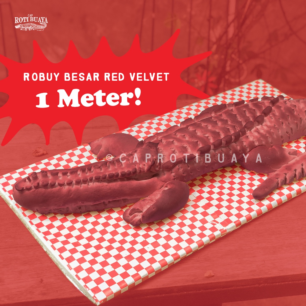 Jual Roti Buaya Besar Red Velvet Ukuran 1 Meter | Shopee Indonesia