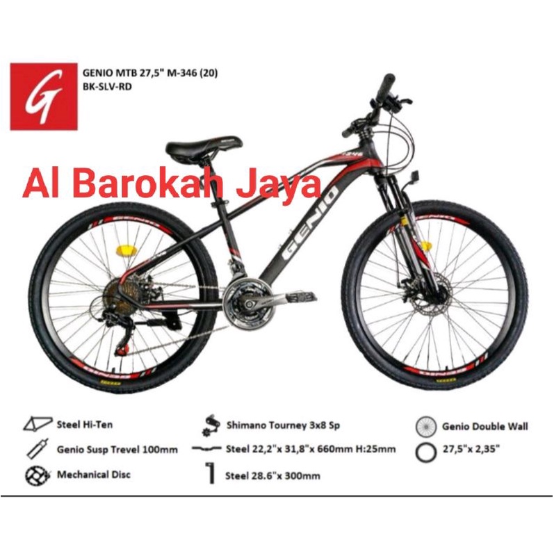 Jual Sepeda MTB 27,5 Genio M 346 Shimano 24 Speed Murah / Sepeda Gunung 27,5 Genio M 346 Shimano ...