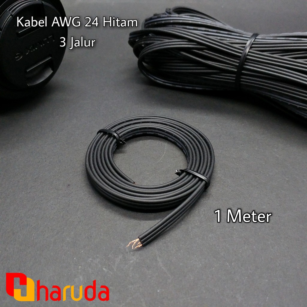 Jual Kabel AWG 24 3 Jalur - 3 x 0,5 Hitam Per 1 Meter | Shopee Indonesia