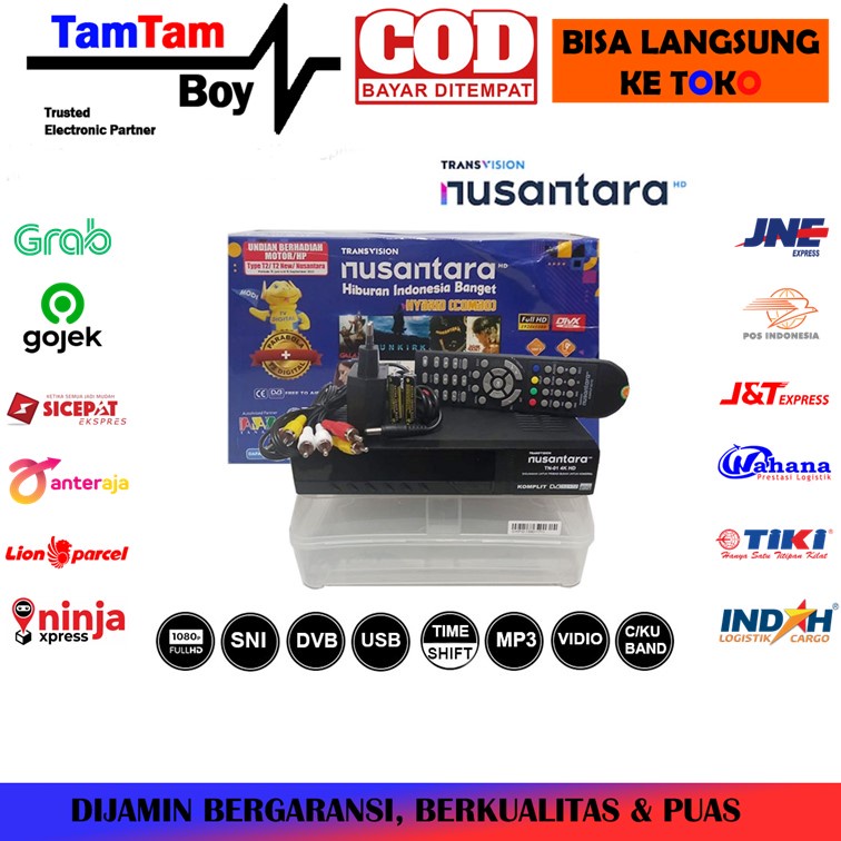 Jual Receiver Parabola Transvision Nusantara Combo Set Top Box DVB-T2 UHF | Shopee Indonesia