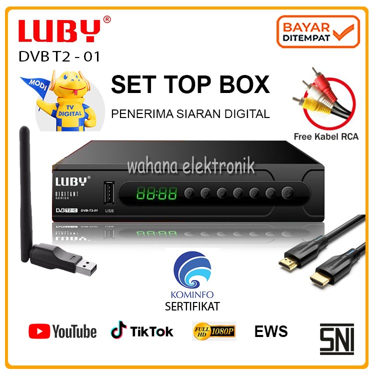Jual Luby Set Top Box DVBT2/C Receiver TV STB Digital DVB T2- 01 atau 02 | Shopee Indonesia