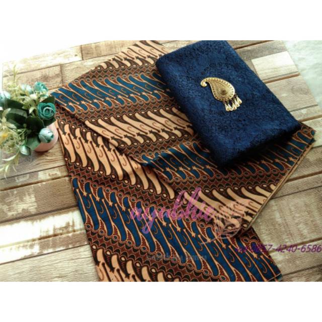 Jual Batik parang laseman biru batik halus pekalongan mix brokat nany ...