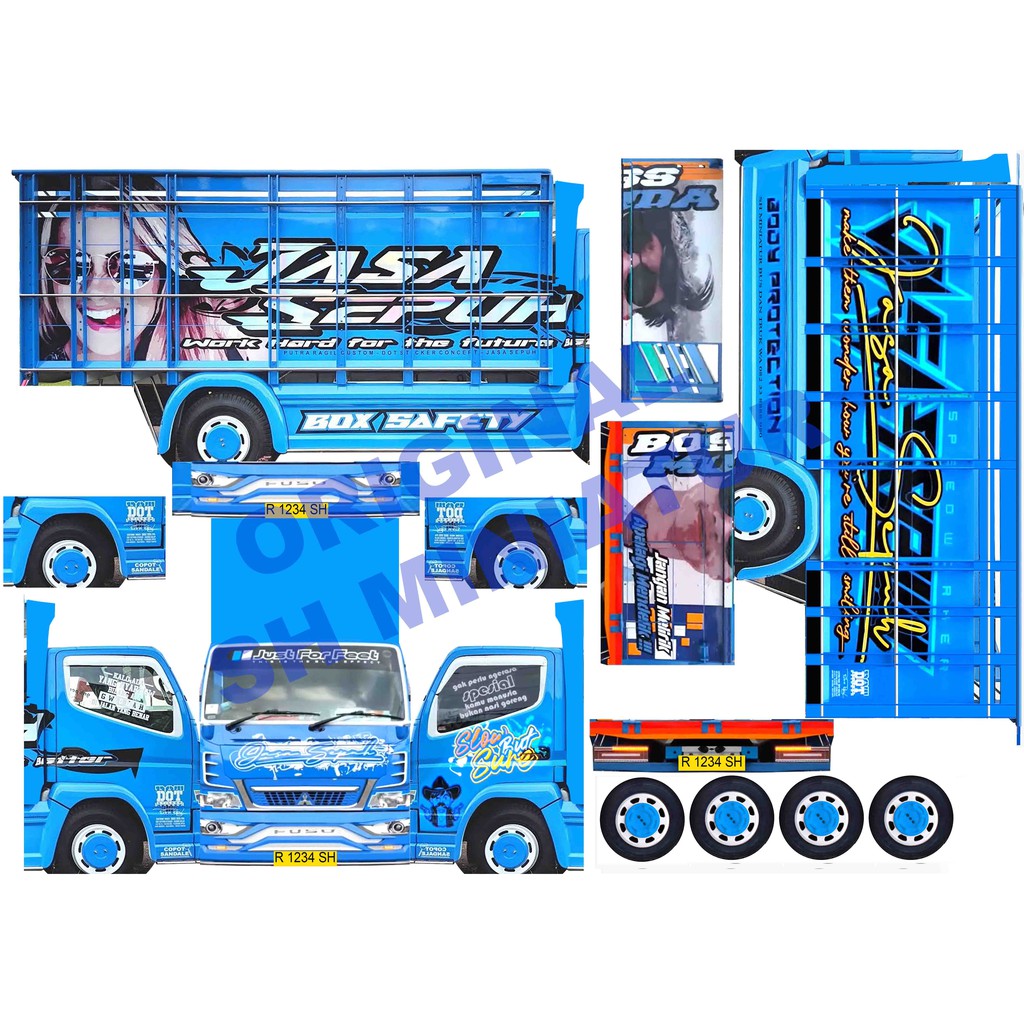 Jual stiker miniatur truk oleng panjang 30cm | Shopee Indonesia