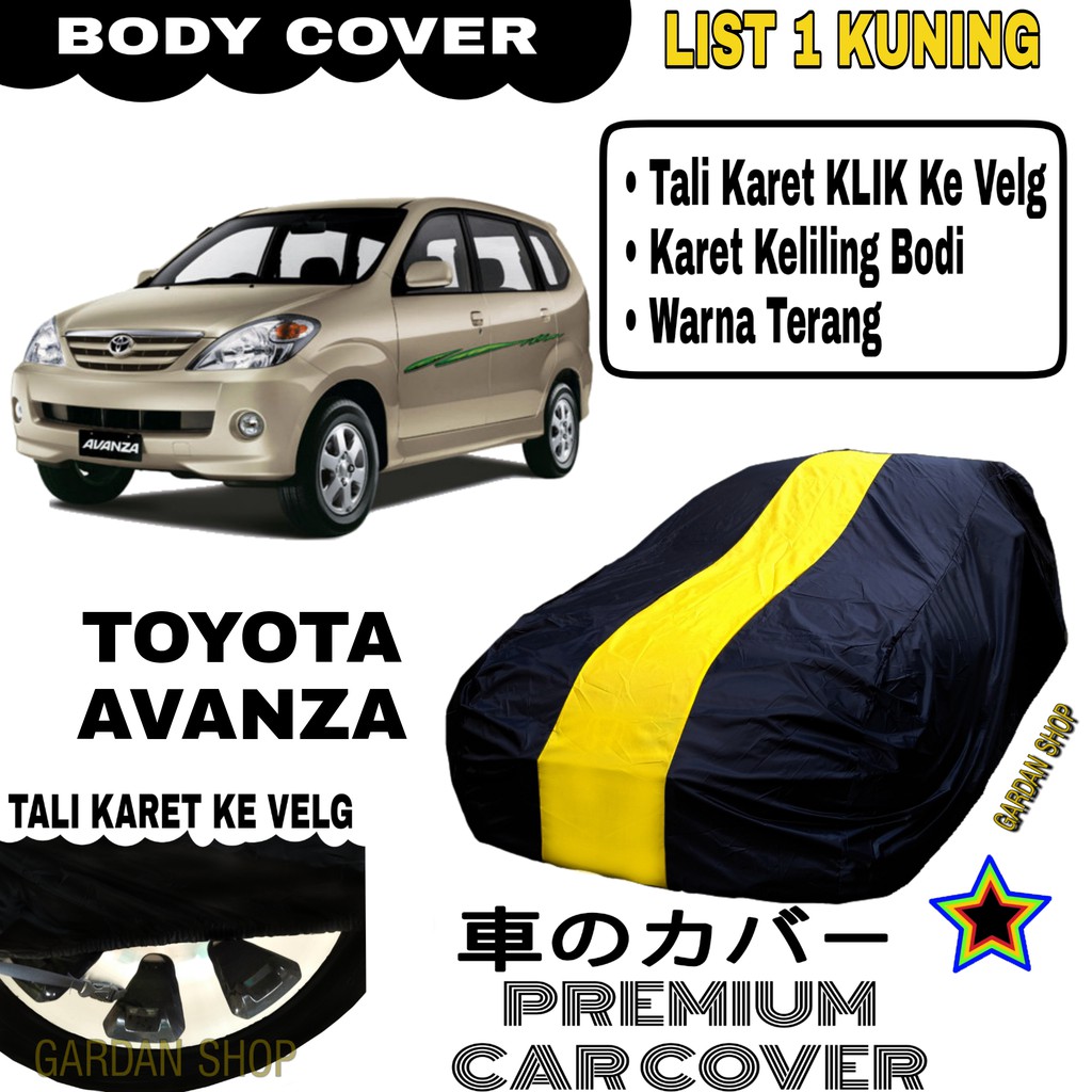 Jual Body Cover TOYOTA AVANZA List Single KUNING Sarung Mobil Penutup ...
