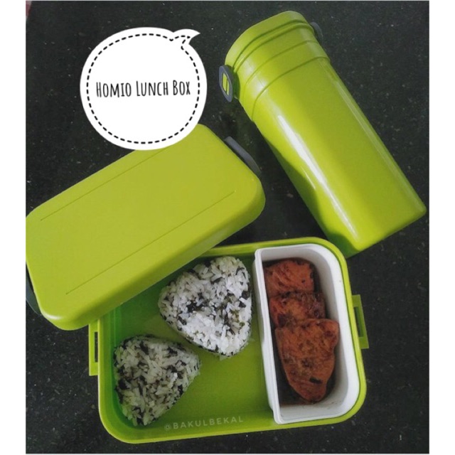 Jual Homio Lunch Box Set Plus Botol Minum Paket Tempat Kotak Makan ...