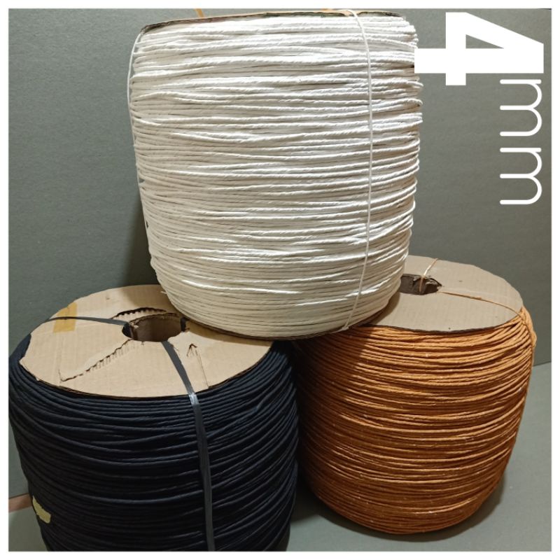 Jual Tali Kertas / Paper Bag Rope 3/4 mm Panjang 50 Meter | Shopee ...