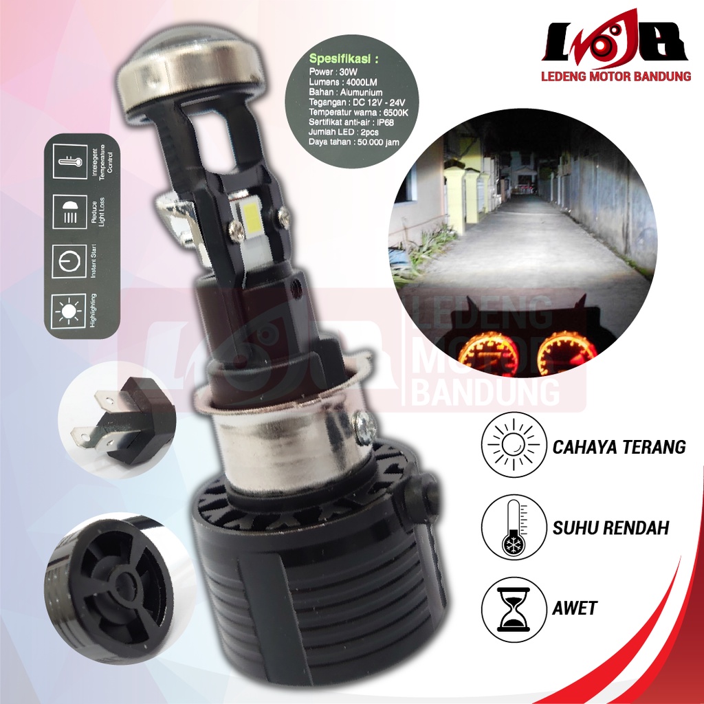 Jual Luminos Headlamp LED MP1s M6 H4 H6 12v Lensa Mini Projie Projektor Universal Mobil Motor ...