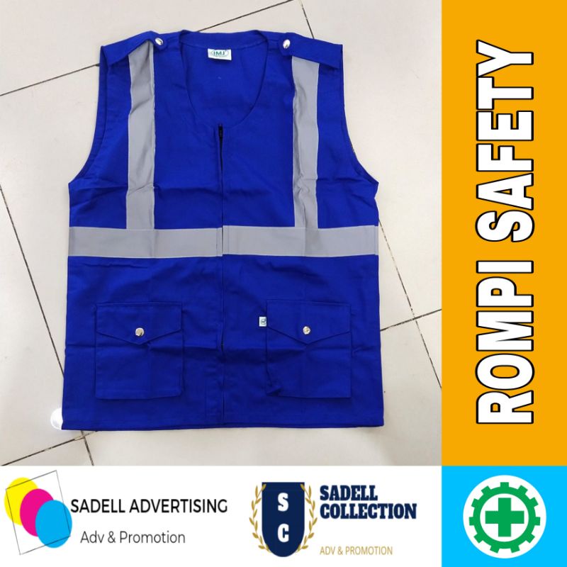 Jual Rompi Polos Rompi Safety Rompi Biru Bahan Drill | Shopee Indonesia
