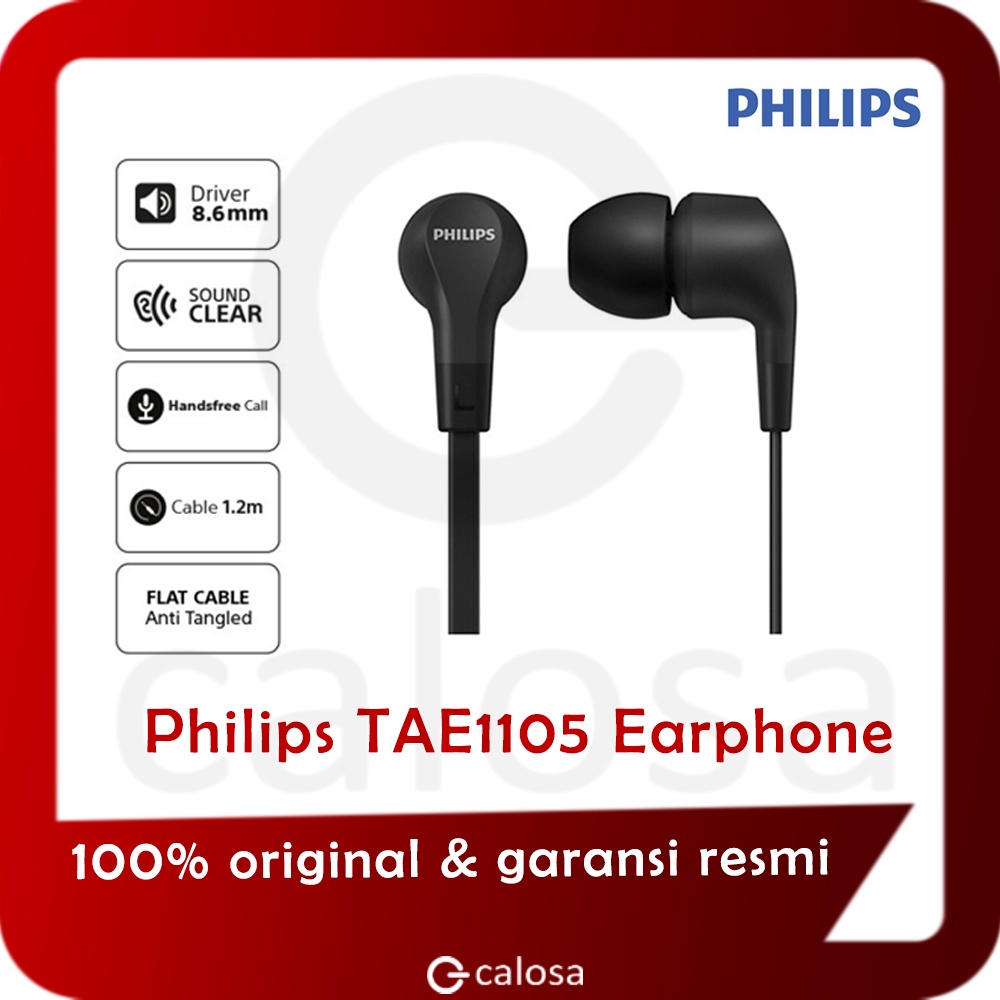 Jual Philips TAE1105 In-ear wired headphones / Earphone TAE 1105 ...