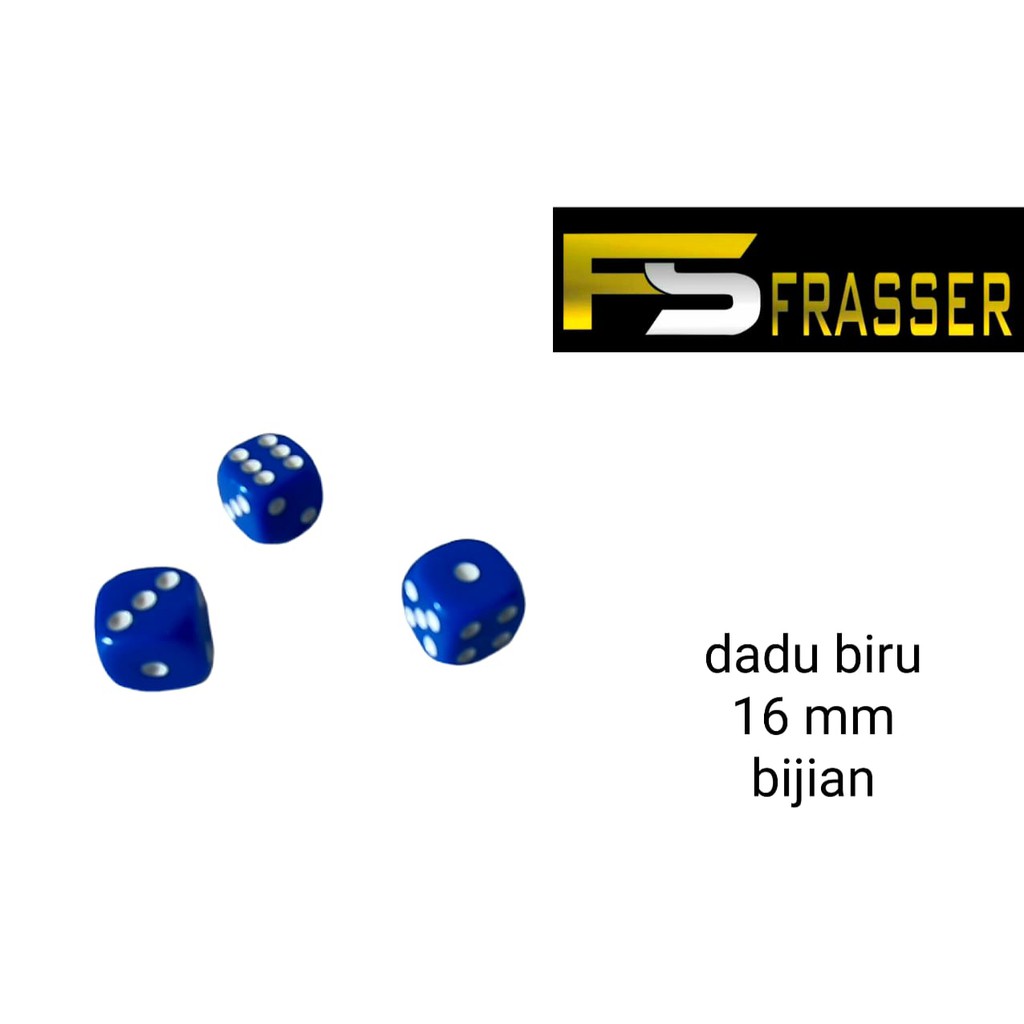 Jual FS Dadu Mainan Dadu Monopoli Dadu Ular Tangga 16mm Biru Biasa ...