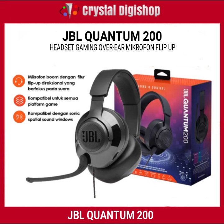 Jual JBL Quantum 200 Wired Over Ear Gaming Headset | Shopee Indonesia