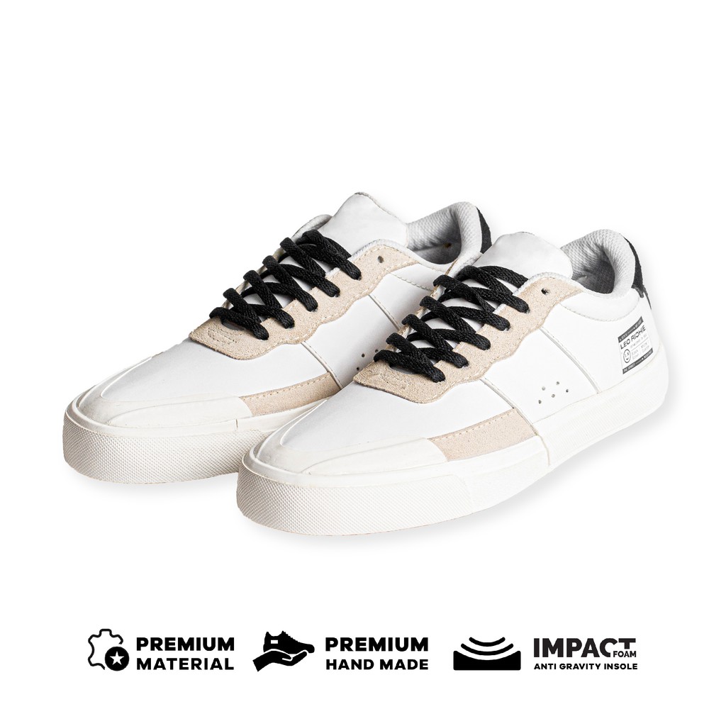 Jual LEO RICHIE - Sneakers Pria Wanita Damar White / BW / Black ...