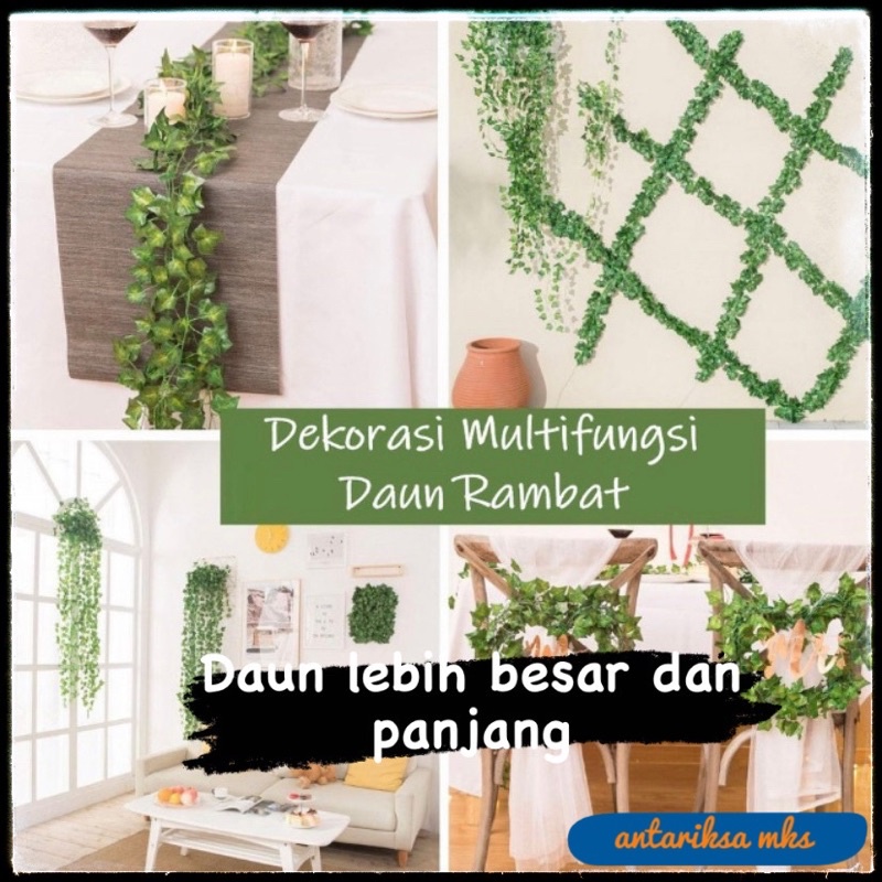 Jual Daun Rambat Palsu Artificial 225cm Plastik Sulur Daun Imitasi Daun ...