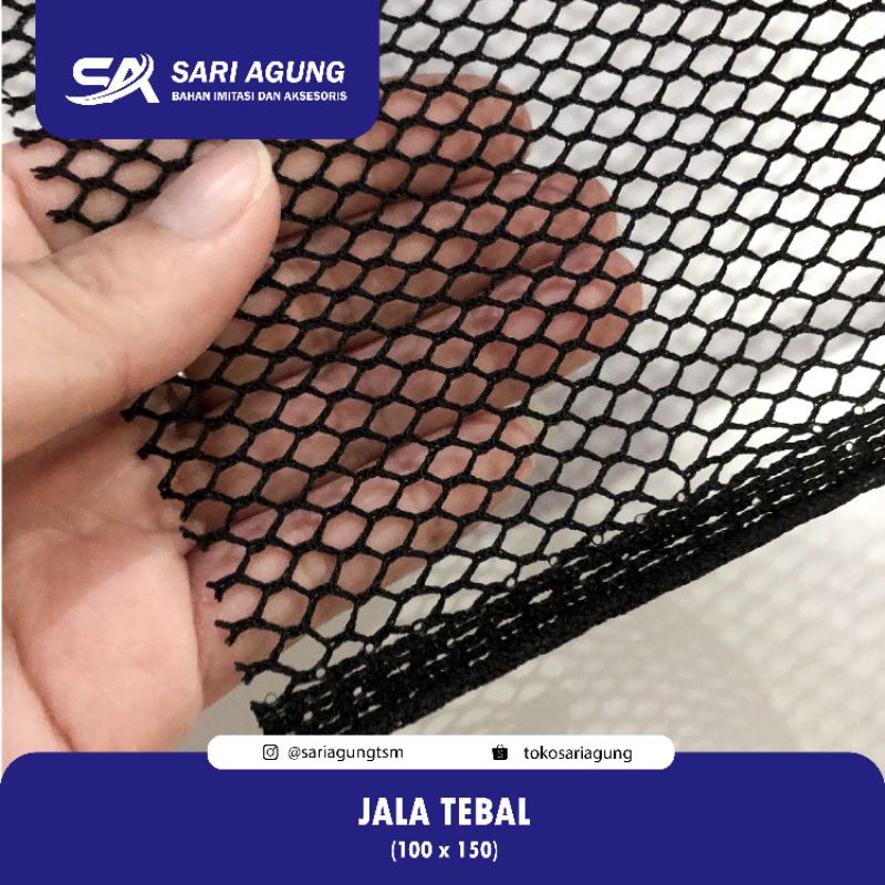 Jual KAIN JALA TEBAL 100X150 HITAM PUTIH (METER) - MESH JARING NET TAS ...