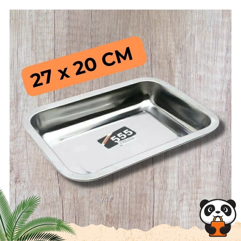 Jual NAMPAN STAINLESS STEEL UKURAN 27 x 20 CM BAKI BAKING TRAY | Shopee ...