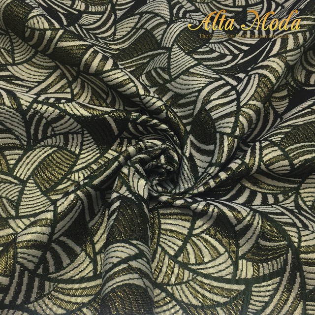 Jual Kain Jacquard Lurex Motif Abstrak Hijau Putih (1M) (Alta Moda ...