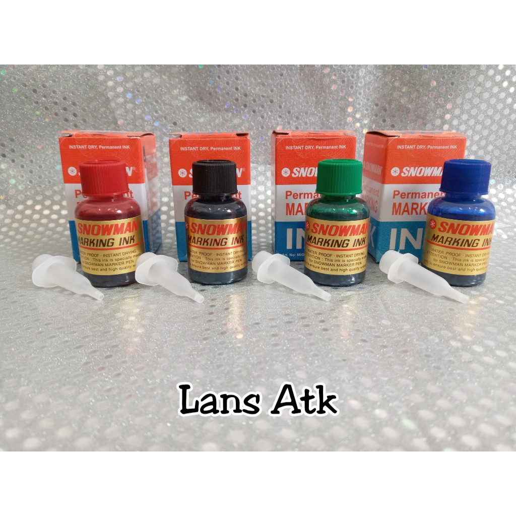 Jual Tinta Isi Ulang Spidol Permanent / Refill Tinta Snowman Permanent ...
