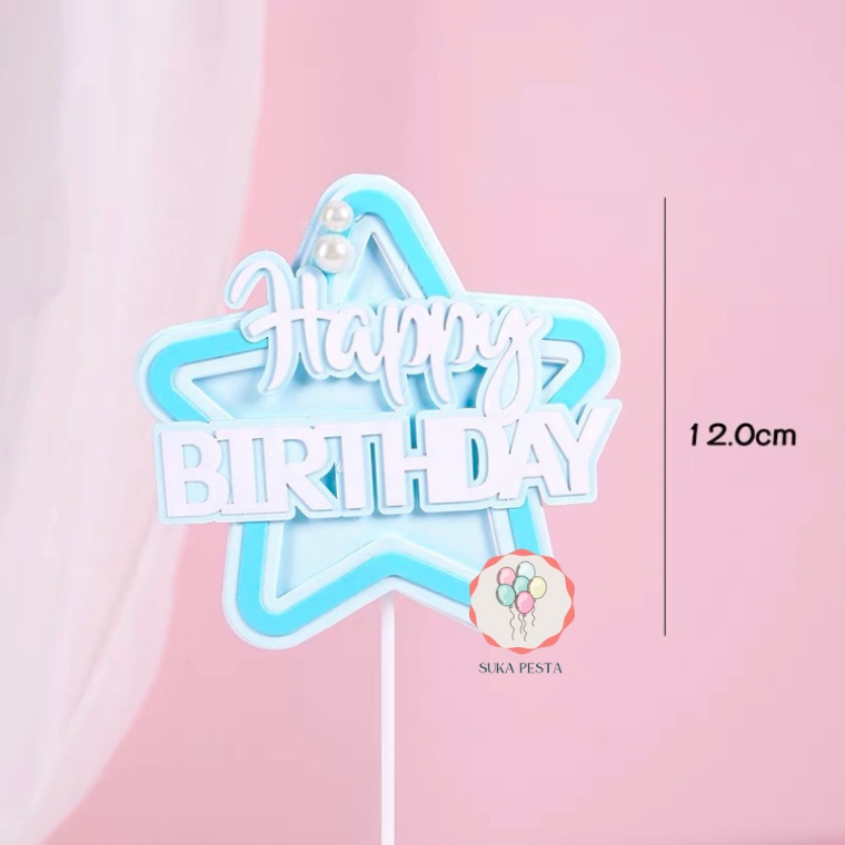 Jual CAKE TOPPER HBD MOTIF BINTANG PASTEL / TUSUKAN HIASAN KUE | Shopee ...