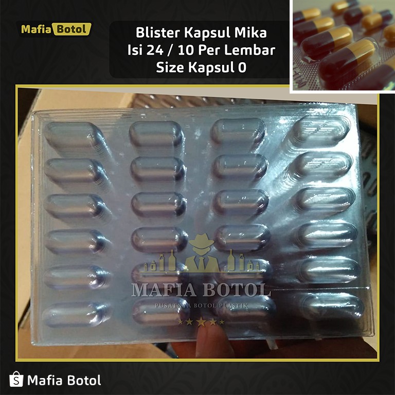 Jual Blister kapsul tablet mika 10 / 24 / 12 size 0 cangkang obat ...