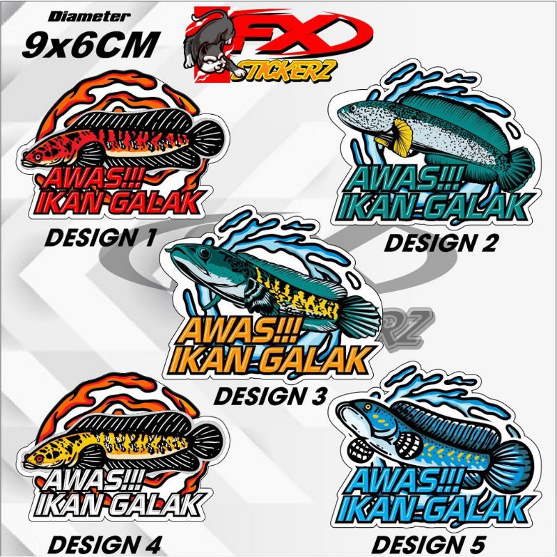 Jual Sticker aquarium ikan predator keren!!! stiker ikan channa AWAS ...