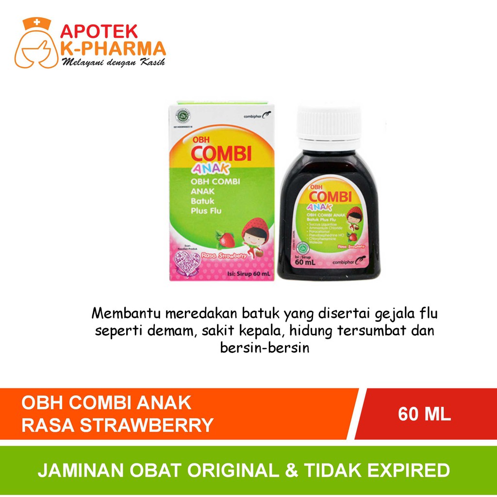 Jual OBH Combi Anak Batuk Plus Flu Rasa Strawberry Isi 60ml Obat ...