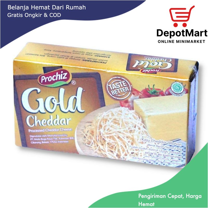 Jual Keju Prochiz Gold Cheddar / Cheddar Cheese 170 Gr Depot Mart ...