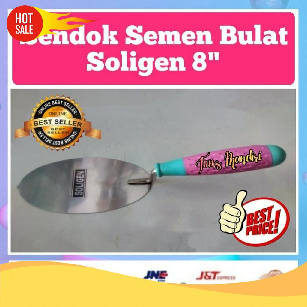 Jual BRAND Sendok Semen Soligen 8 Inch Bulat Gagang Karet Aci | Shopee ...