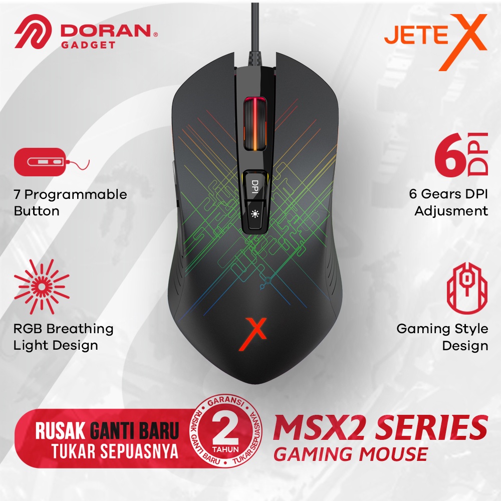 Jual Mouse Gaming Kabel RGB JETE MSX2 - Garansi 2 Tahun | Shopee Indonesia