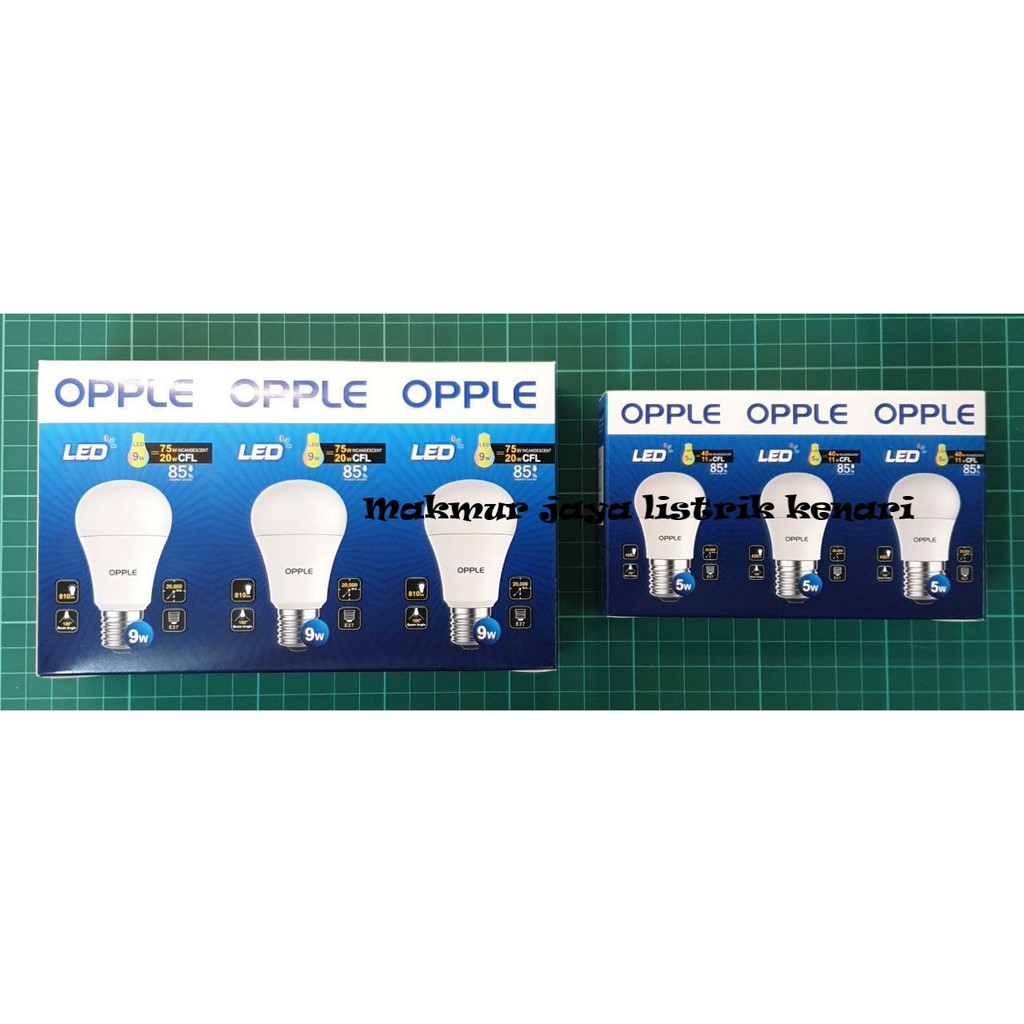 Jual LED Bulb EcoMax 5 Watt 9 Watt Putih OPPLE Family Pack 2 Gratis 1 ...