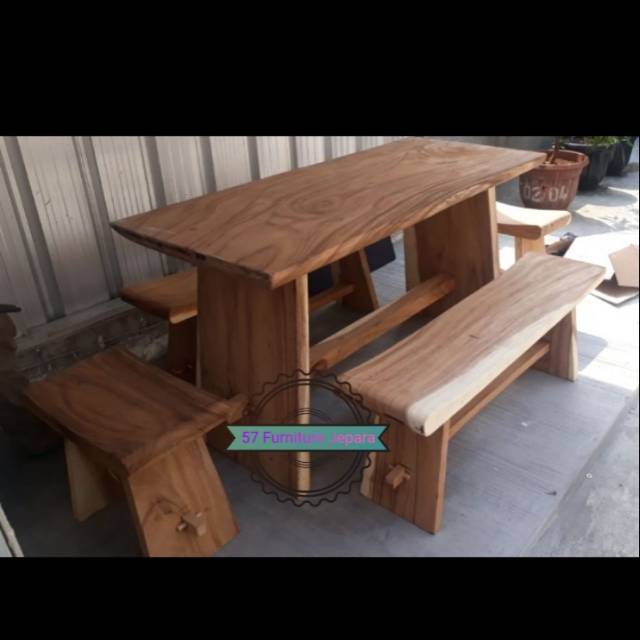 Jual Meja makan unik kayu Solid/ Utuh tanpa sambungan - Meja Makan ...