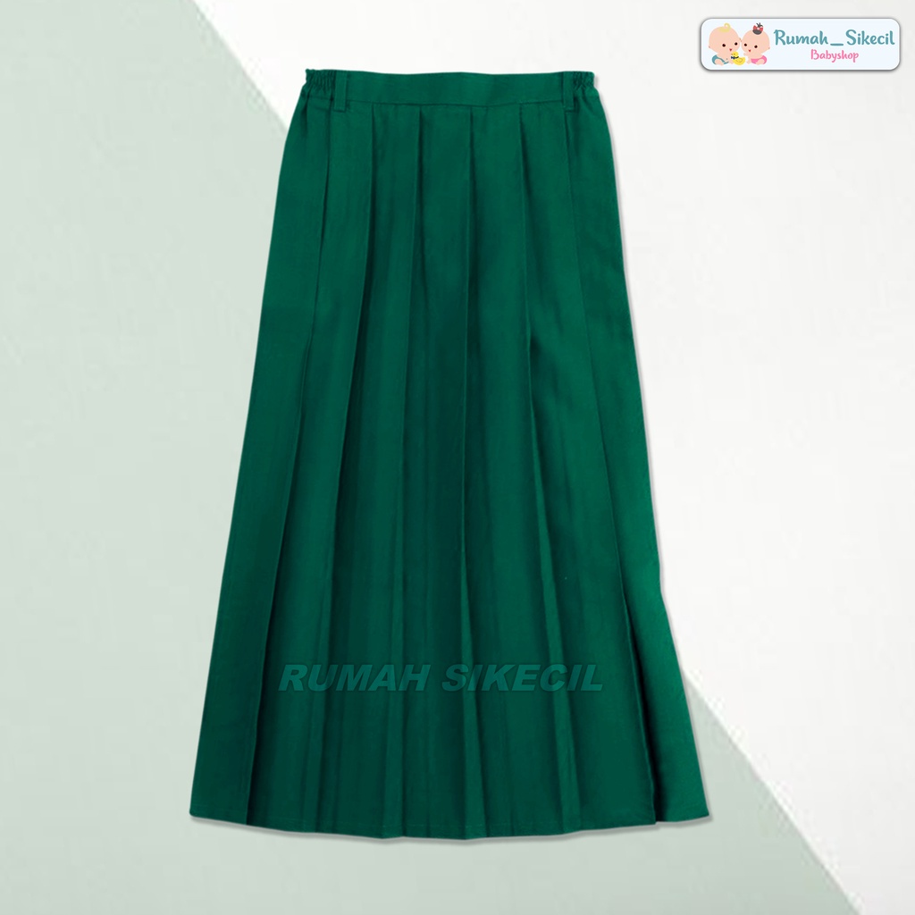 Jual Seragam Sekolah Rok Panjang SD MI / Model Lipit Rempel Warna Merah Putih Hijau Hitam Coklat ...