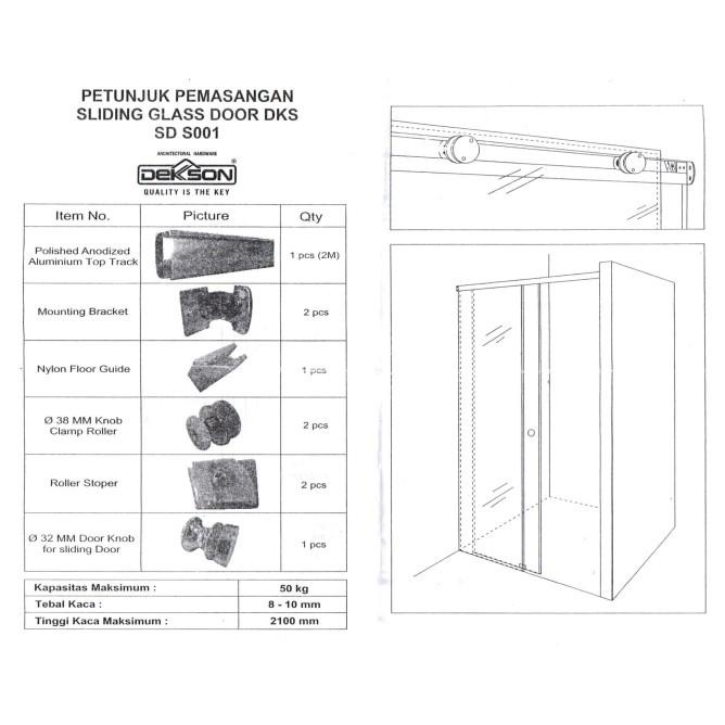 Jual Rel Sliding Pintu Kaca Shower Screen Dekkson Sliding Shower Sd 001 ...