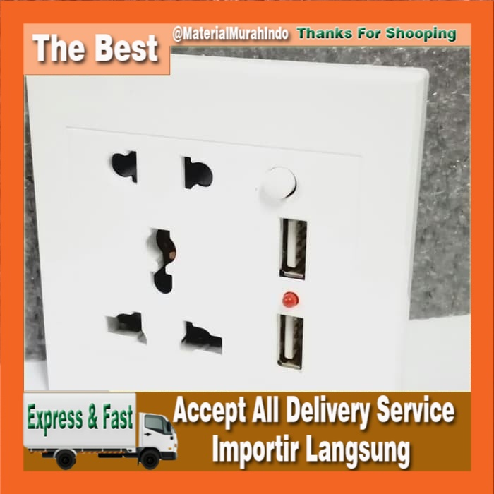 Jual STOP KONTAK COLOKAN LISTRIK WALL SOCKET DINDING TEMBOK USB OUTLET ...