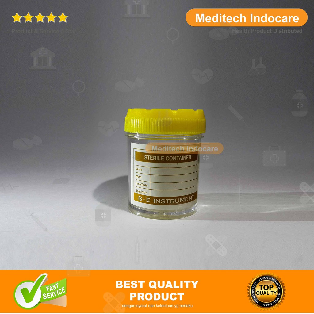 Jual Pot urine sterile 60 cc tutup kuning isi 100 Cup Urine Container ...
