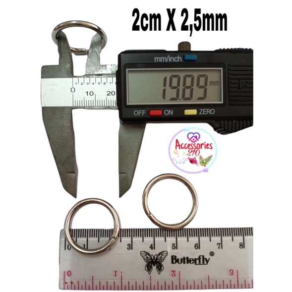 Jual [100pcs] ring bulat tas 2cm / ring O besi 2cm x 2,5mm | Shopee ...