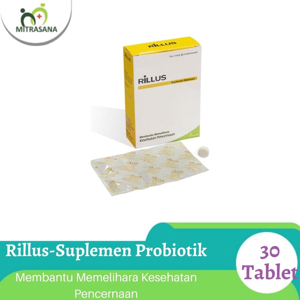 Jual Rillus Suplemen Kesehatan Pencernaan 1 blister @tablet / 1 Box 6 ...