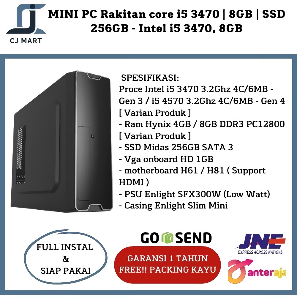 Jual MINI PC Rakitan core i5 3470 | 8GB | SSD 256GB - Intel i5 4570 ...