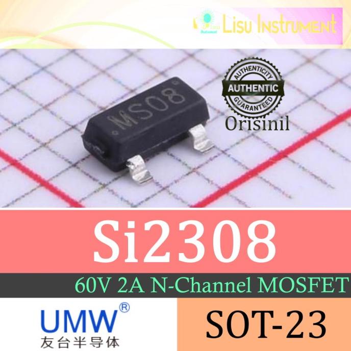 Jual SI2308A SI2308 MS08 60V 2A N-Channel MOSFET SOT-23 UMW lisuin90 ...