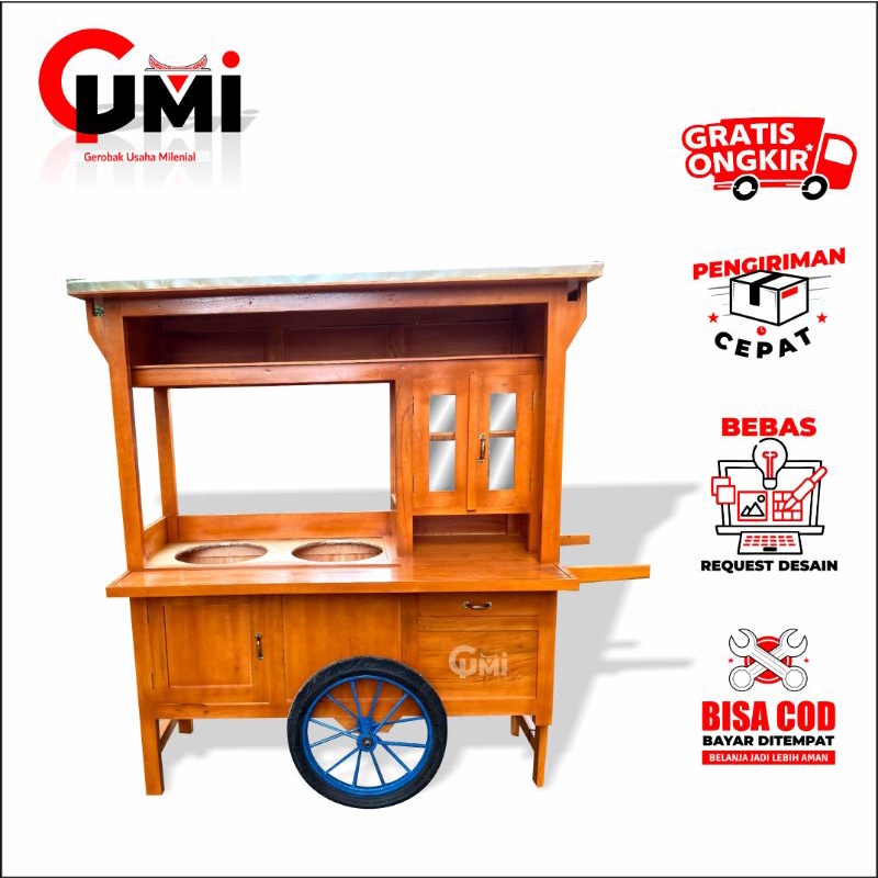 Jual Gerobak Mie Ayam Bakso Minimalis 2 Lubang - Rombong Jualan Mie ...