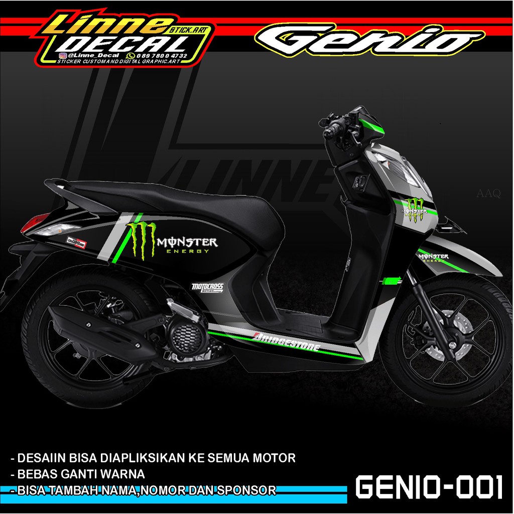 Jual Decal Sticker Full Body Honda Genio monster energy -Dekal Stiker ...