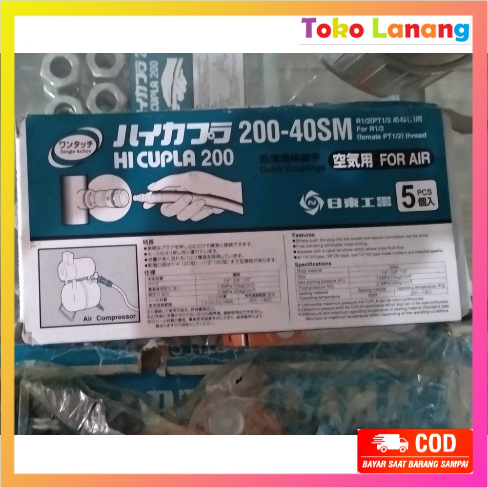 Jual TWL- CUPLA QUICK COUPLER 200-40SM NITTO KOHKI 1/2" | Shopee Indonesia