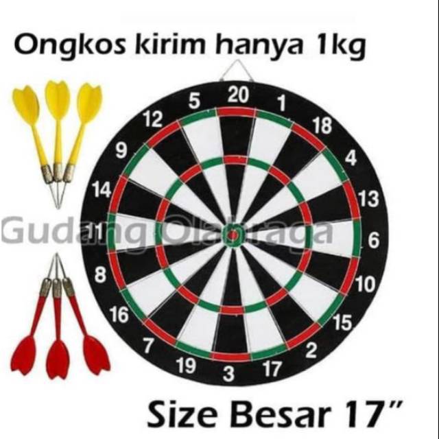 Jual PAPAN DART BOARD GAME SIZE 17" UKURAN BESAR 43 CM MURAH | Shopee ...