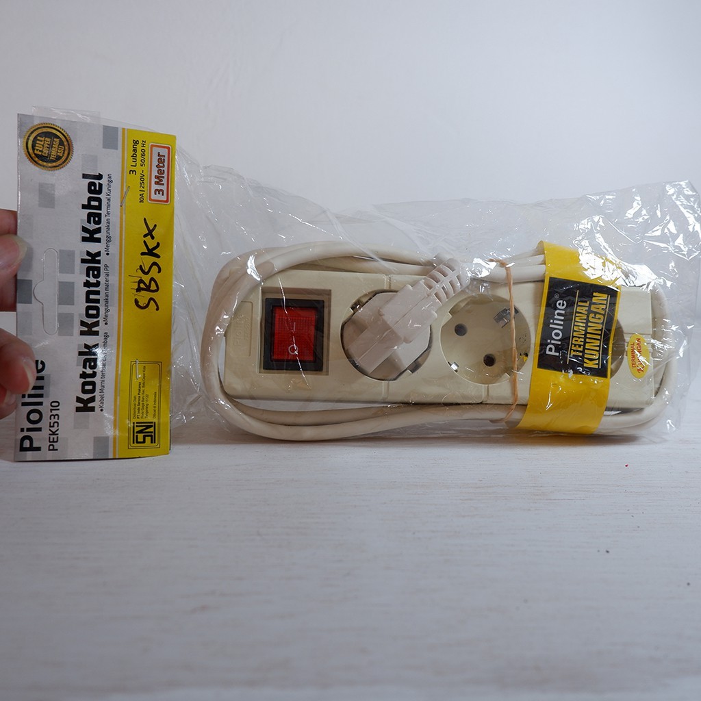 Jual Terminal Colokan 3 Lubang Arde Pioline PEK-5310 3 meter | Shopee ...