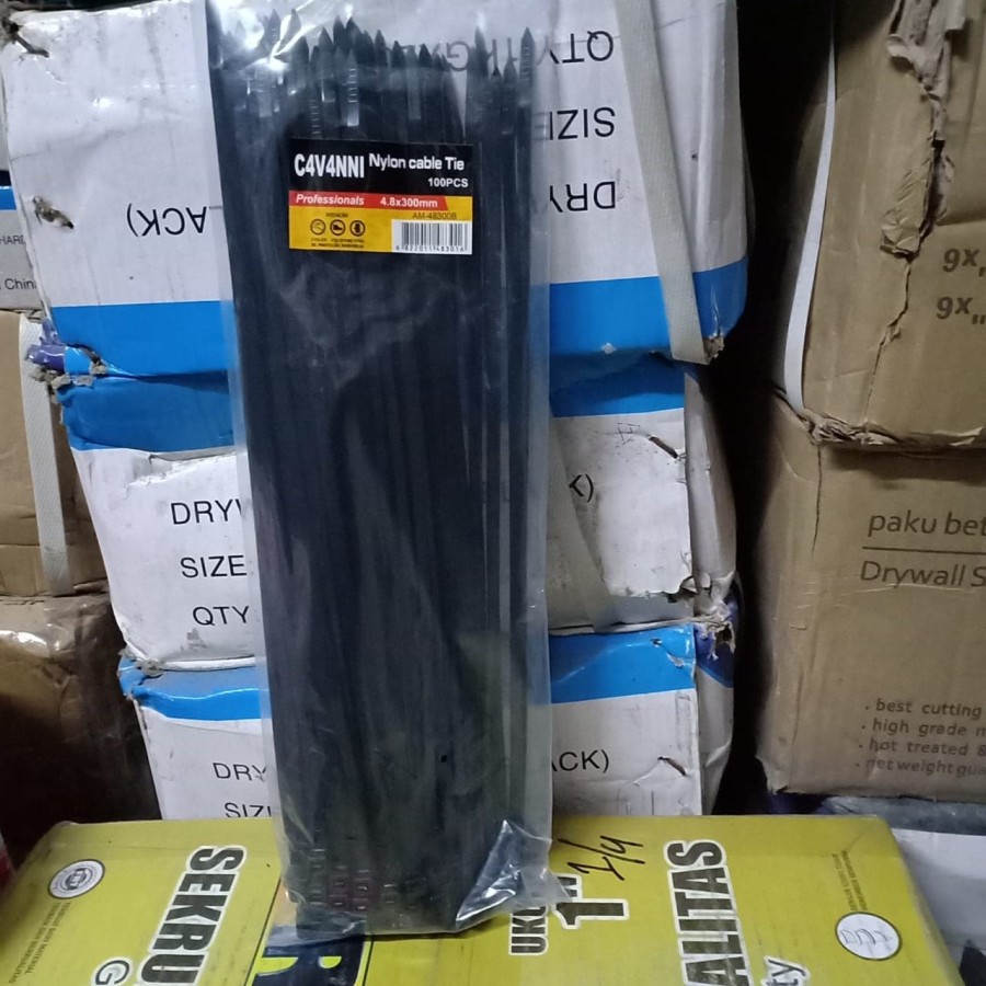 Jual TALI RIPET CABLE TIE TALI TIES NYLON HITAM 30 CM | Shopee Indonesia