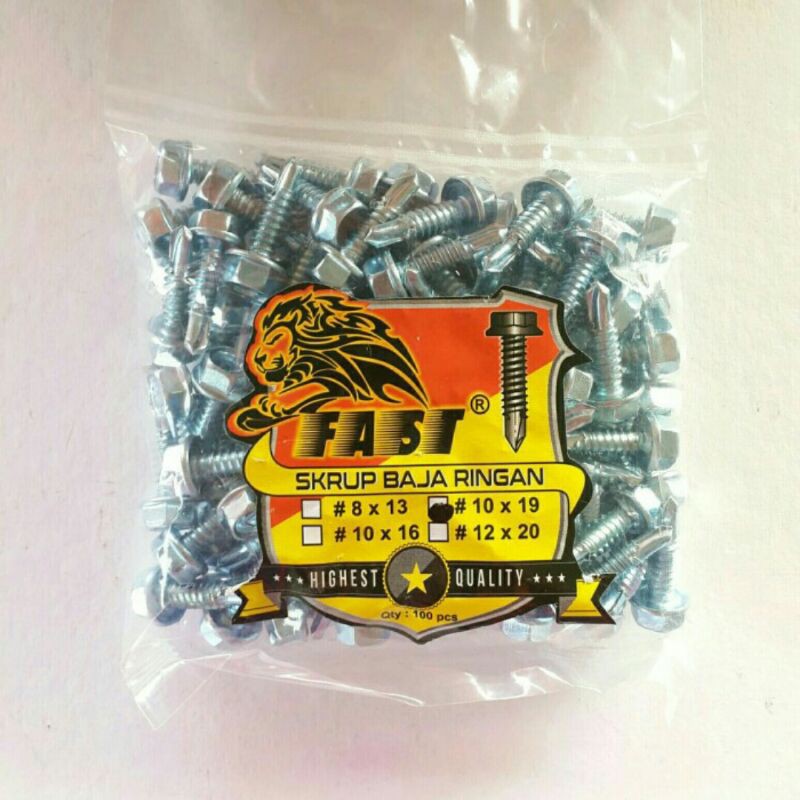 Jual Baut Roofing 2cm 100pcs Baut Sekrup Skrup Baja Ringan Spandek ...